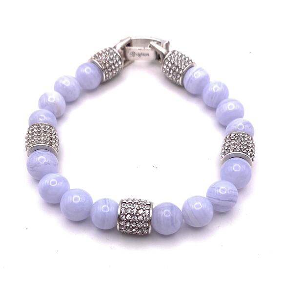 Brighton | Jewelry | Brighton Meridian Bracelet Blue Agate Beads ...